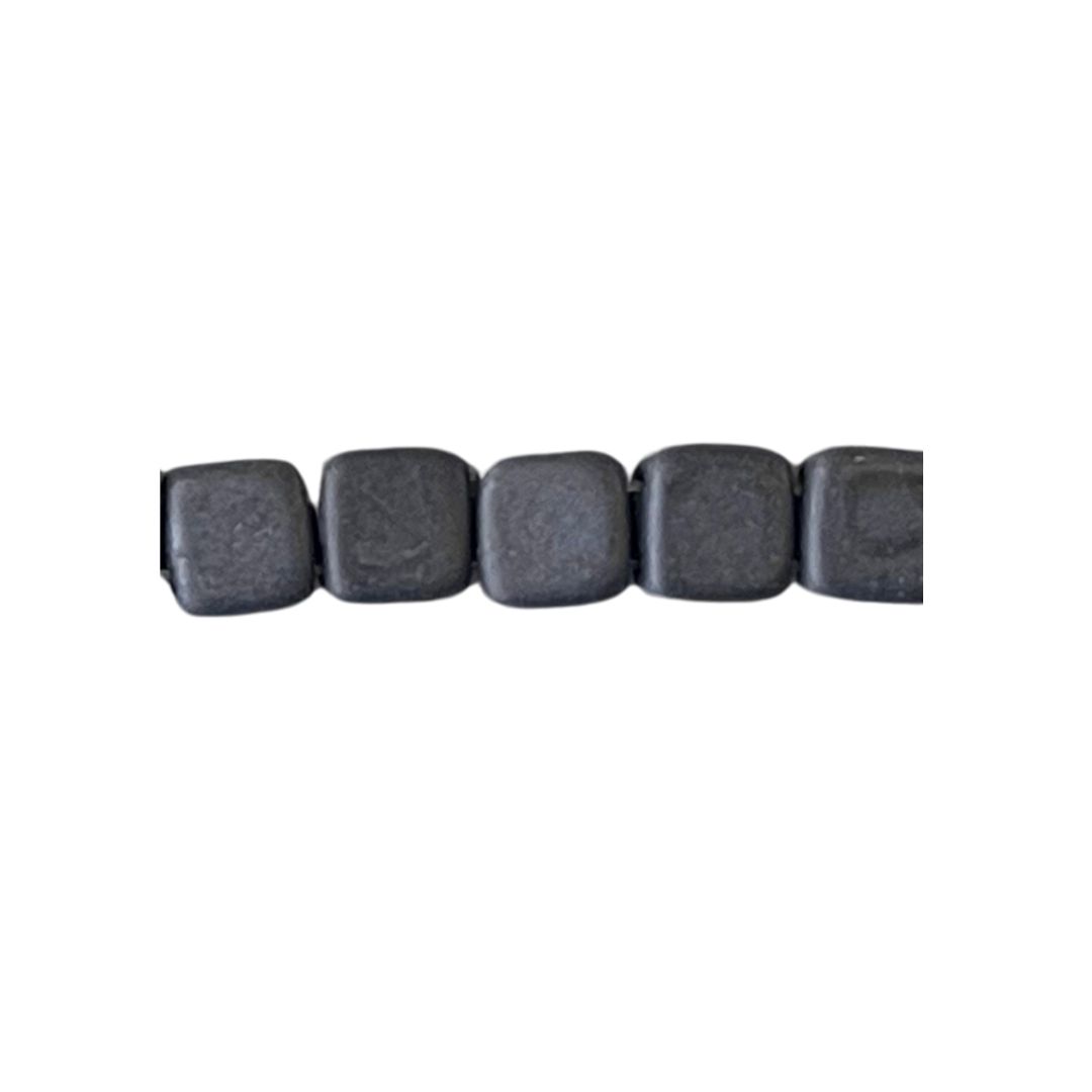 Tile Bead 6mm Matte Hematite – 50bds | Páramo Beads